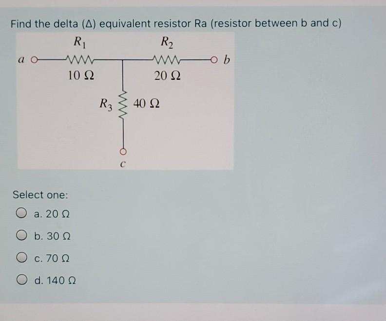 Solved Find the delta (Δ) equivalent resistor Rc (resistor | Chegg.com