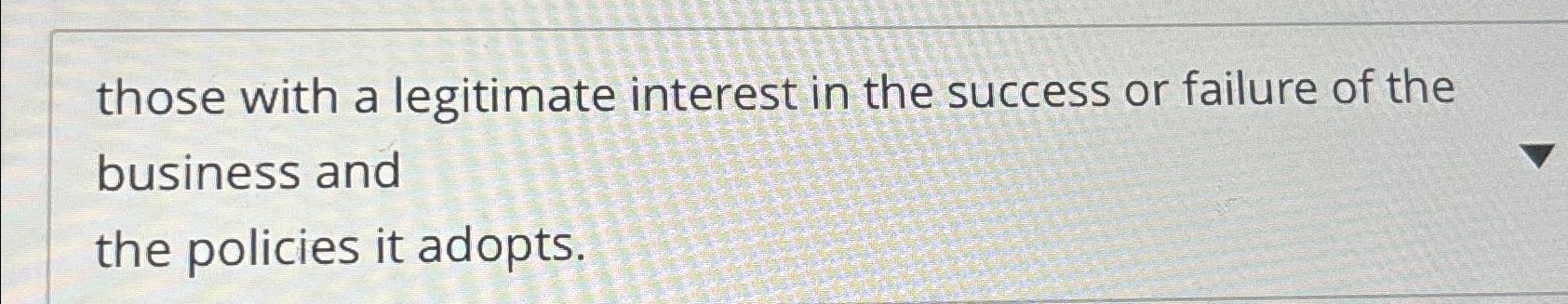 Solved those with a legitimate interest in the success or | Chegg.com