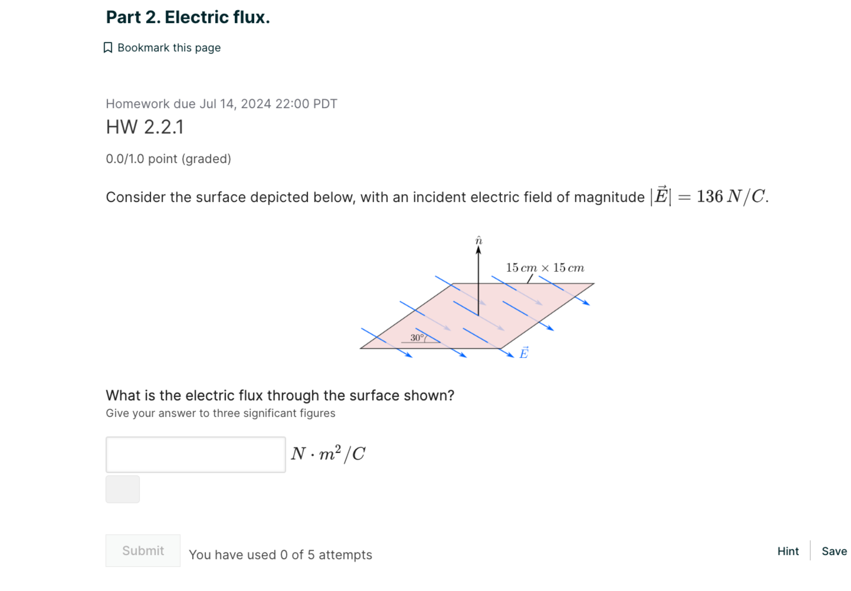 Solved Part 2. ﻿Electric flux.口 ﻿Bookmark this pageHomework | Chegg.com