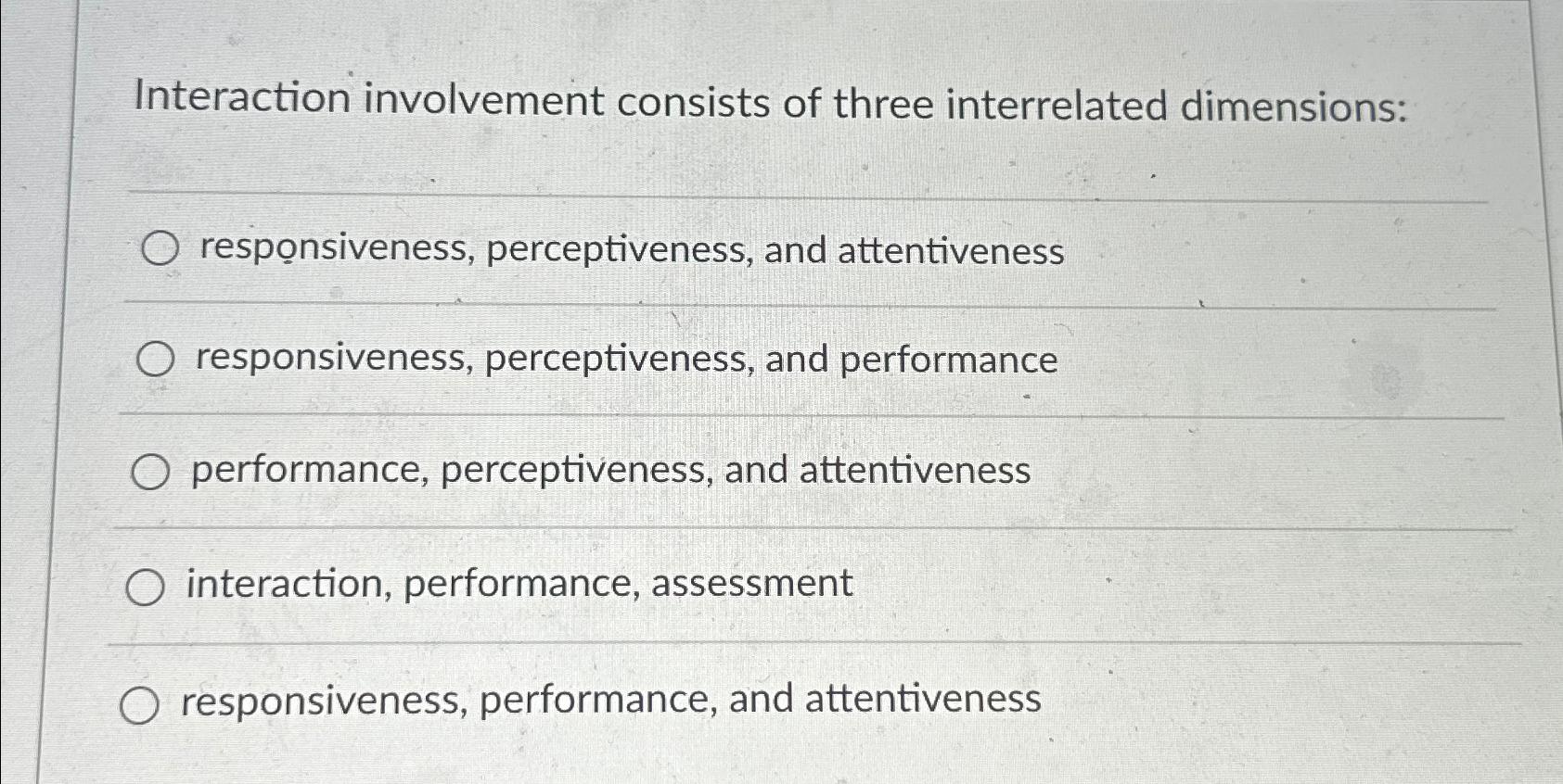 Solved Interaction involvement consists of three | Chegg.com