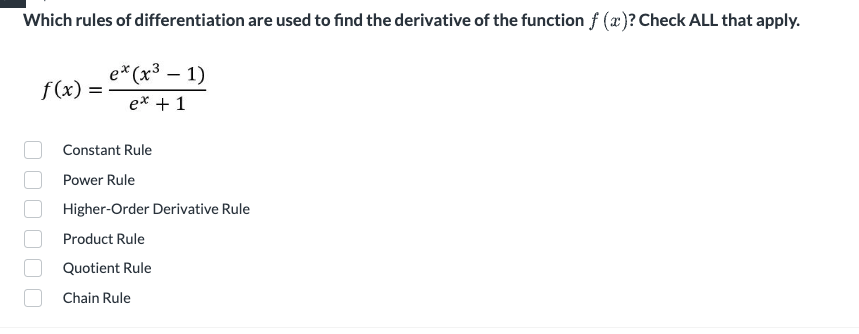Solved Which rules of differentiation are used to find the | Chegg.com