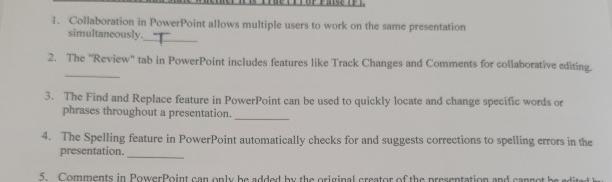 Solved Collaboration in PowerPoint allows multiple users to | Chegg.com