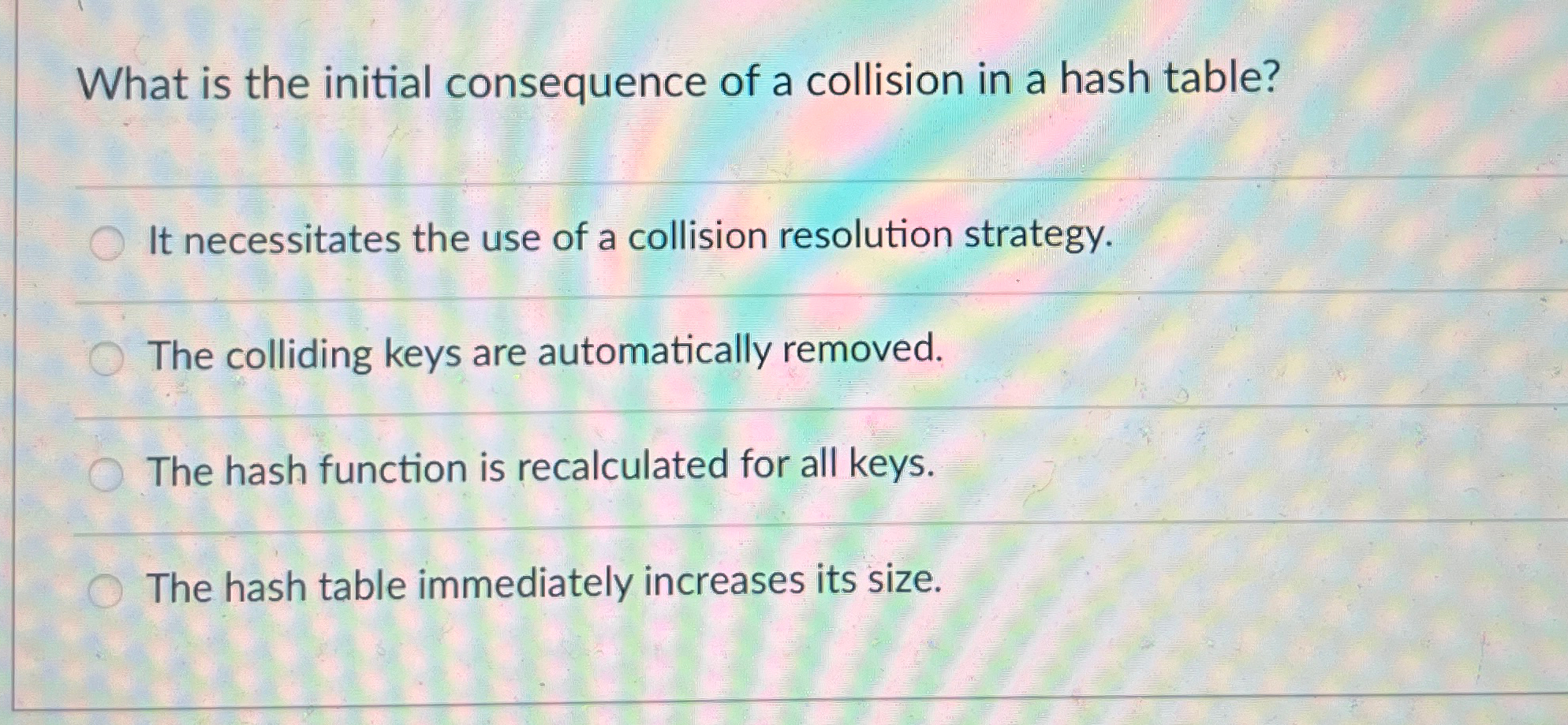 Solved What is the initial consequence of a collision in a | Chegg.com