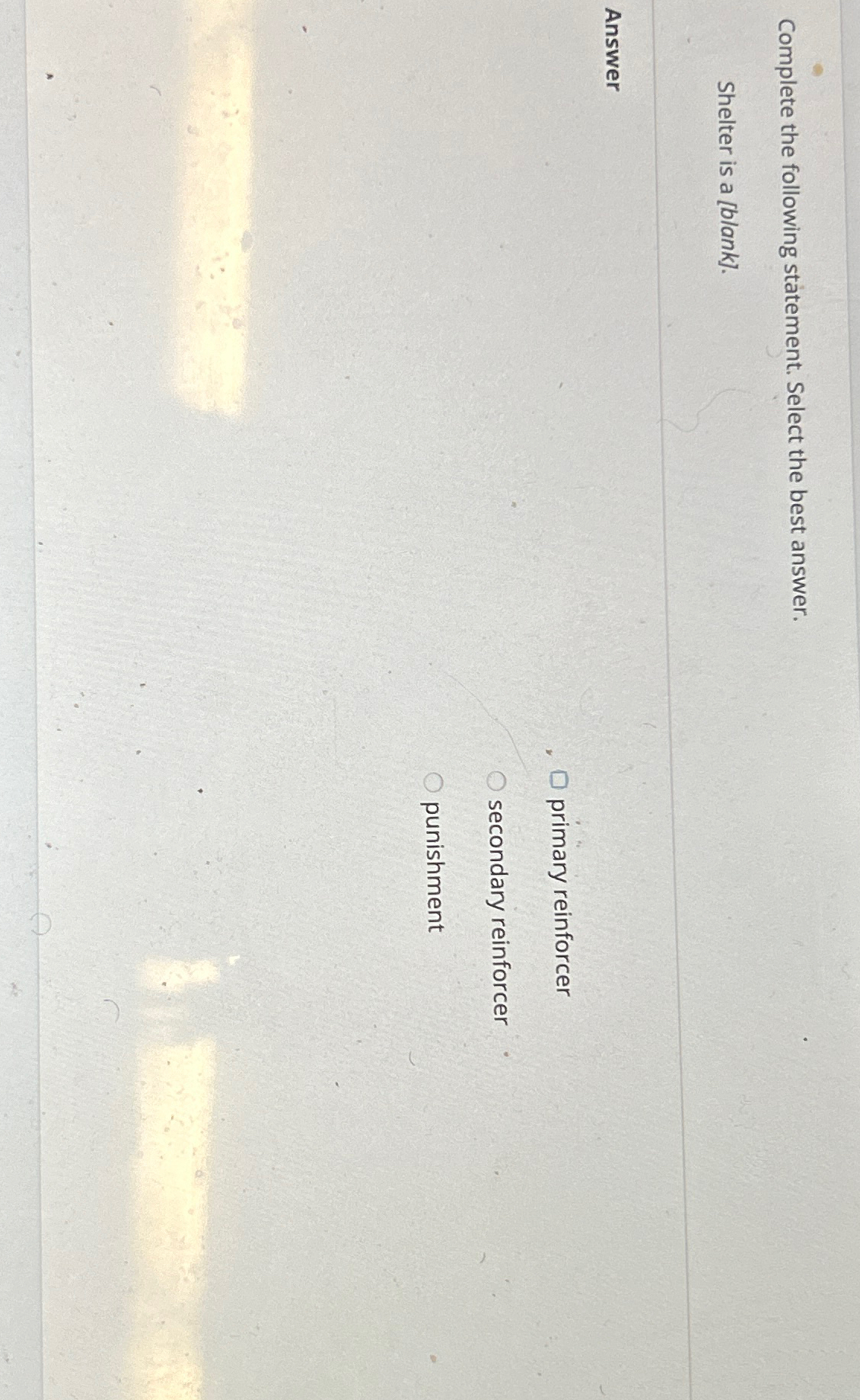 Solved Complete the following statement. Select the best | Chegg.com