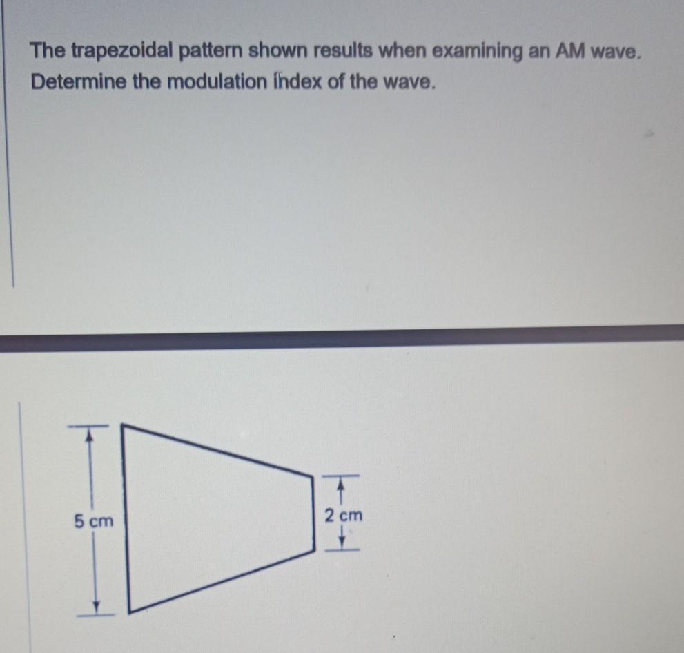 Solved The trapezoidal pattern shown results when examining | Chegg.com