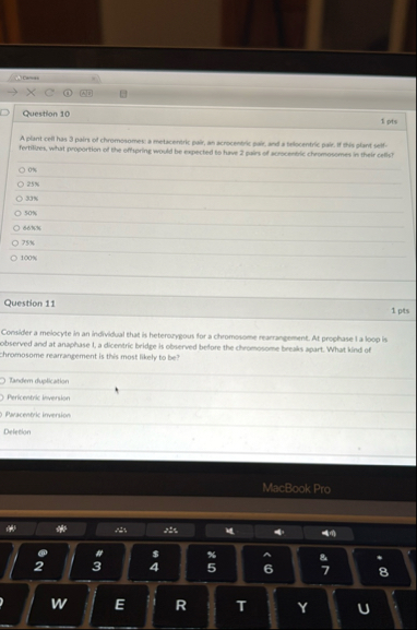 Solved Question 101 ﻿ptsA plant cell has 3 ﻿pairs of | Chegg.com