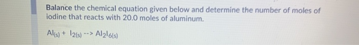 Solved Balance the chemical equation given below and | Chegg.com