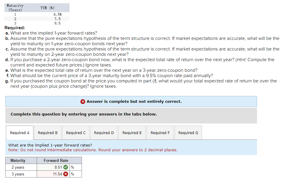 Solved Required:a. ﻿What are the implied 1-year forward | Chegg.com