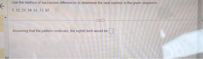 Solved Use the method of successive differences to determine | Chegg.com