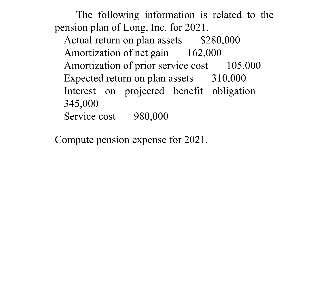 Solved The following information is related to the pension | Chegg.com