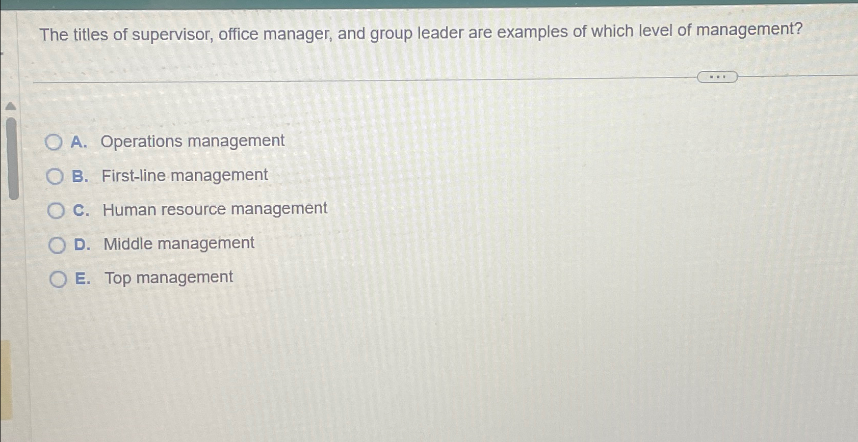 Solved The titles of supervisor, office manager, and group | Chegg.com