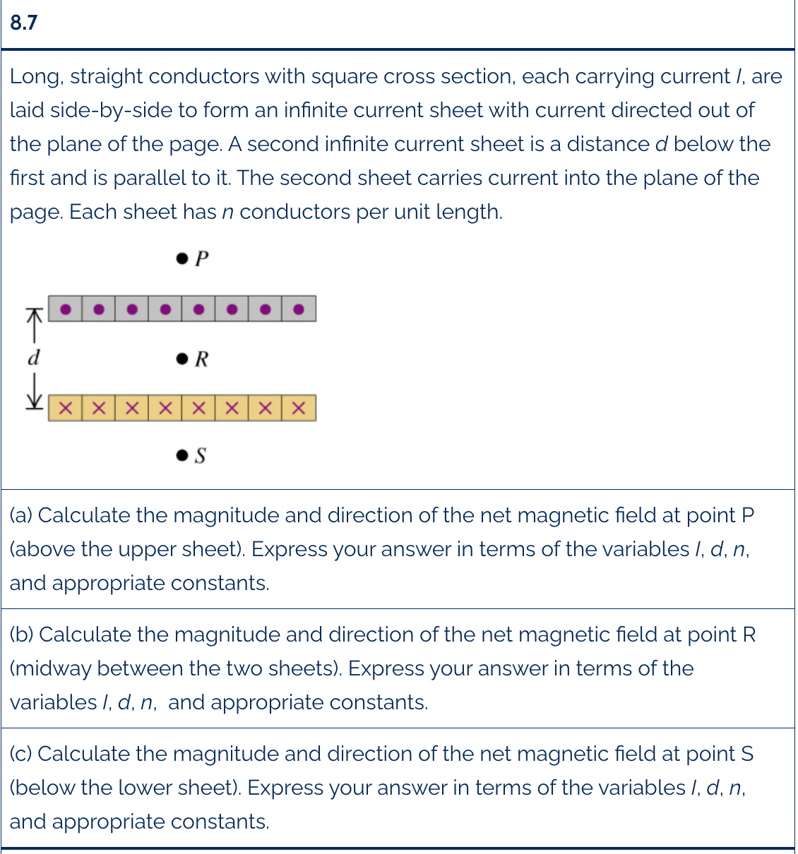 Solved Long, straight conductors with square cross section, | Chegg.com
