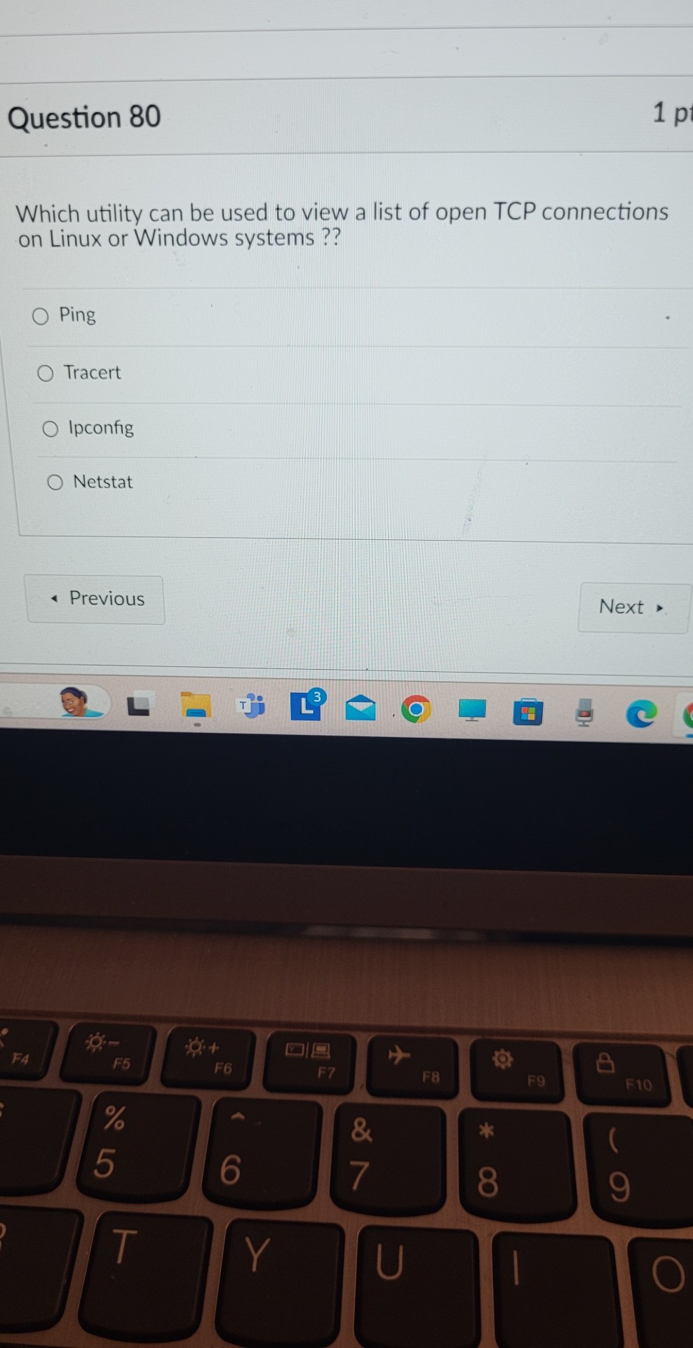 Solved Question 80Which utility can be used to view a list | Chegg.com