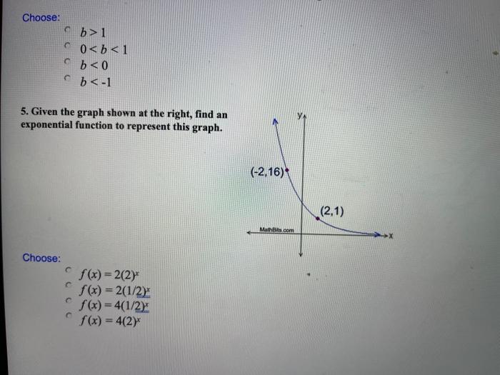 Solved 3. The table below shows values from an exponential | Chegg.com