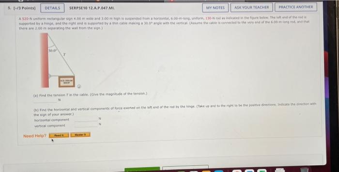 5. 1-/3 Points DETAILS SERPSE10 12. A.P.047 MI MY | Chegg.com 5. 1-/3 Points DETAILS SERPSE10 12. A.P.047 MI MY | Chegg.com