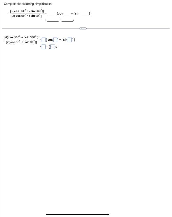 Solved Complete the following simplification. | Chegg.com