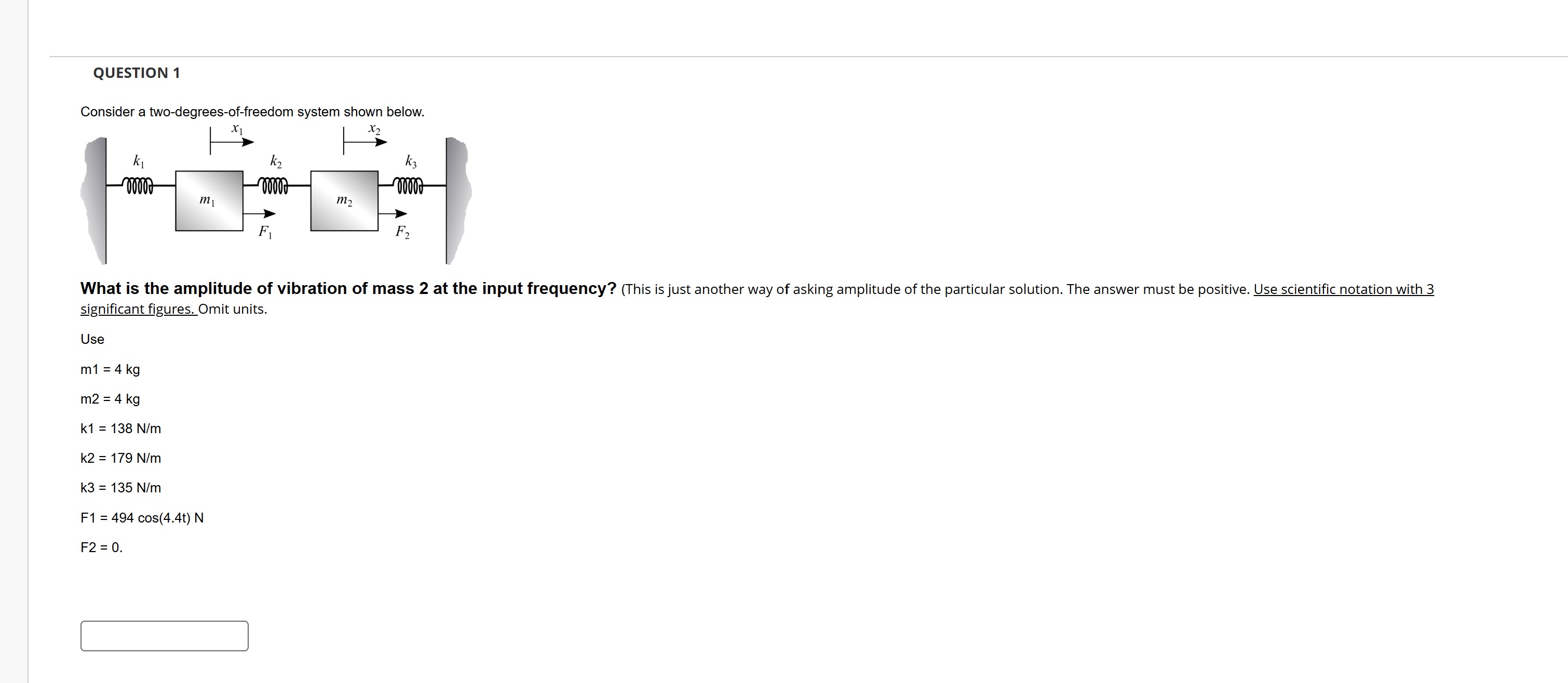 Solved SYSTEM AND VIBRATIONSQUESTION 1What is ﻿the amplitude | Chegg.com