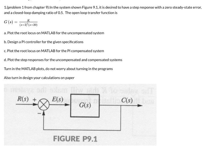 Solved 1.(problem 1 from chapter 9):In the system shown | Chegg.com