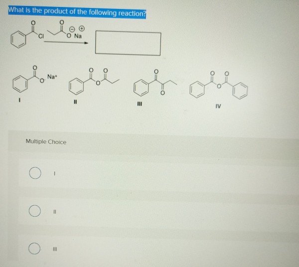 Solved What is the product of the following reaction | Chegg.com