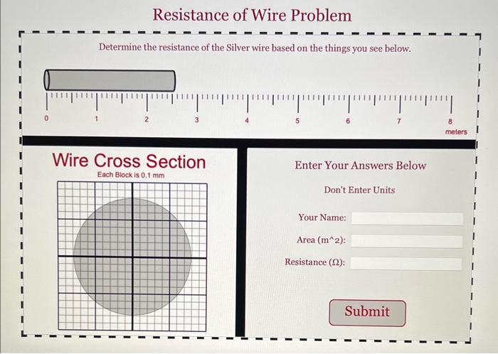 Solved Resistance of Wire Problem Determine the resistance | Chegg.com