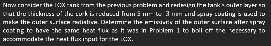 Solved Now consider the LOX tank from the previous problem | Chegg.com