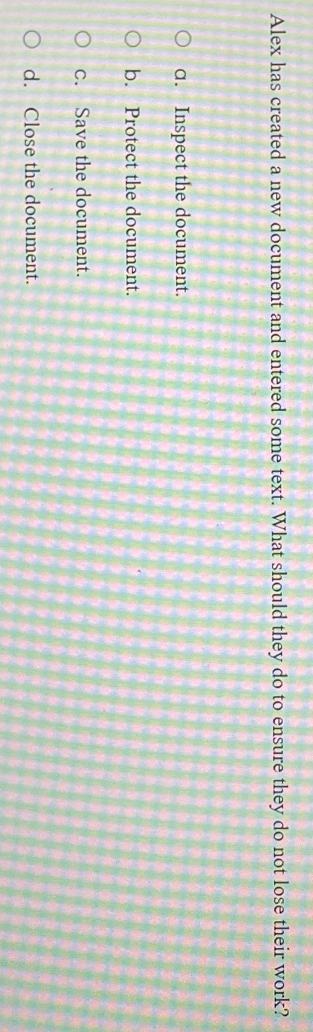 Solved Alex has created a new document and entered some | Chegg.com