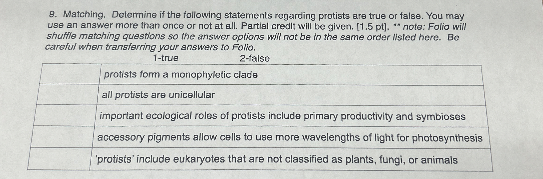 Solved Matching. Determine if the following statements | Chegg.com