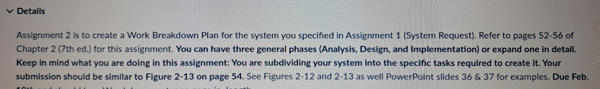 DetailsAssignment 2 ﻿is to create a Work Breakdown | Chegg.com