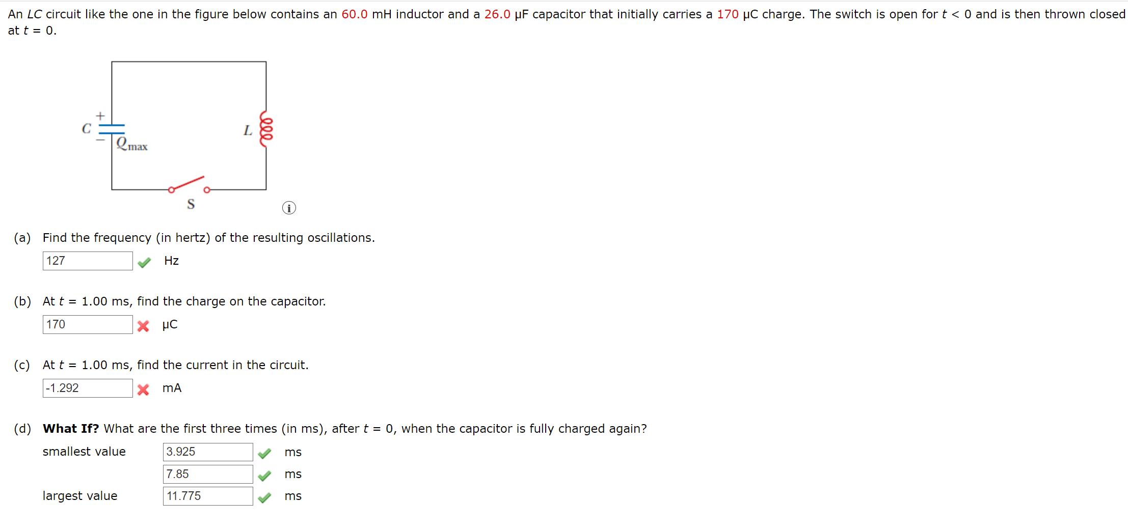 Solved An ??C ﻿circuit like the one in the figure below | Chegg.com