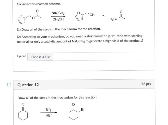 Solved Consider this reaction scheme. NaOCH3 CH3OH OH i H2CO | Chegg.com