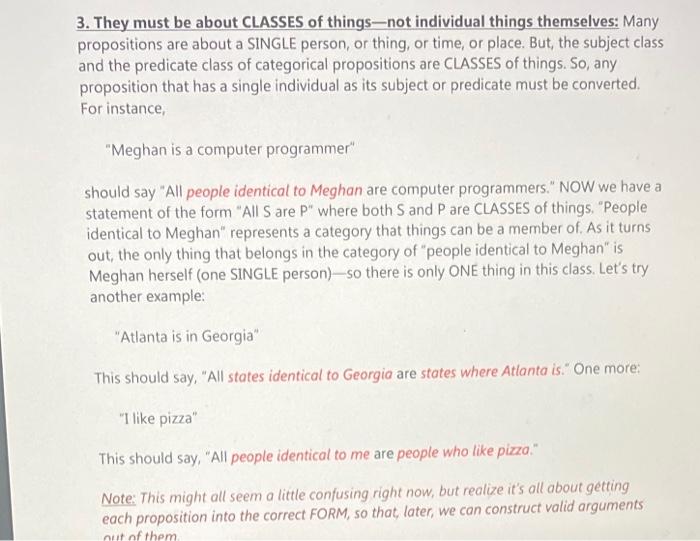 Standard Form Categorical Sentences In this week's | Chegg.com