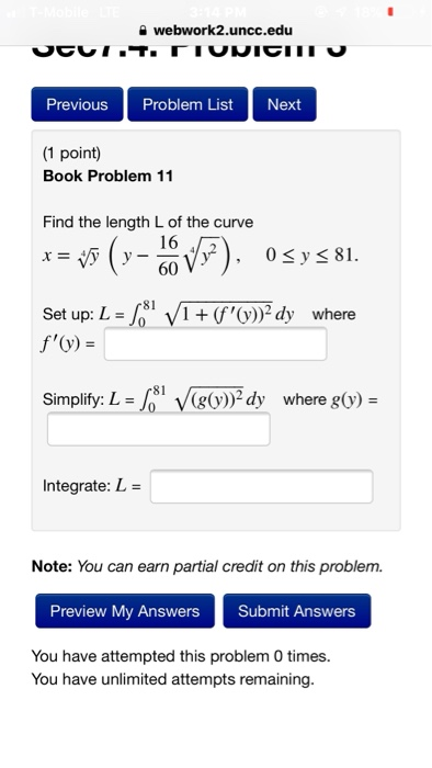 Solved webwork2.uncc.edu CUTT.TTUNICIU Previous Problem List | Chegg.com