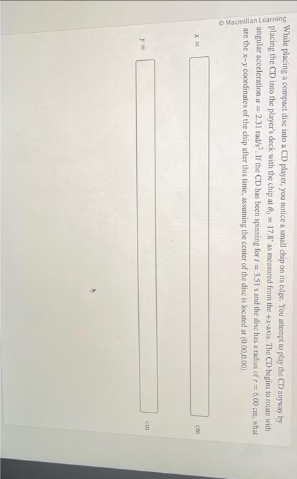 Solved While placing a compact disc into a CD player, you | Chegg.com