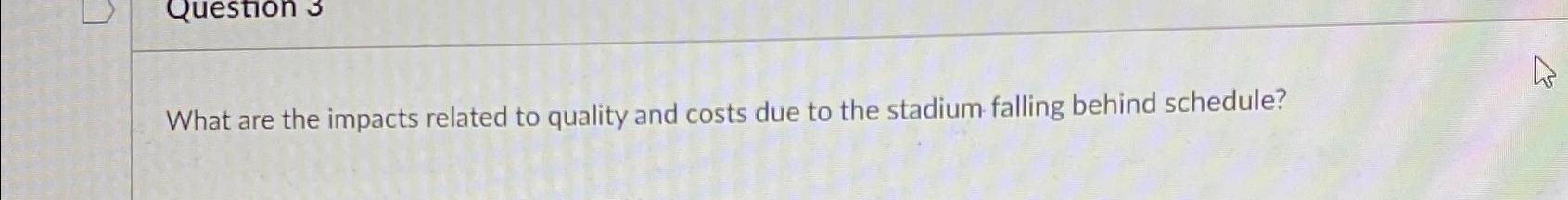 Solved What are the impacts related to quality and costs due | Chegg.com