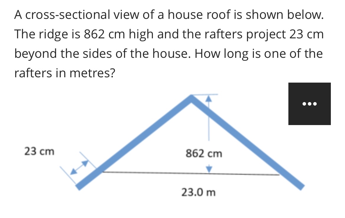 Solved A cross-sectional view of a house roof is shown | Chegg.com