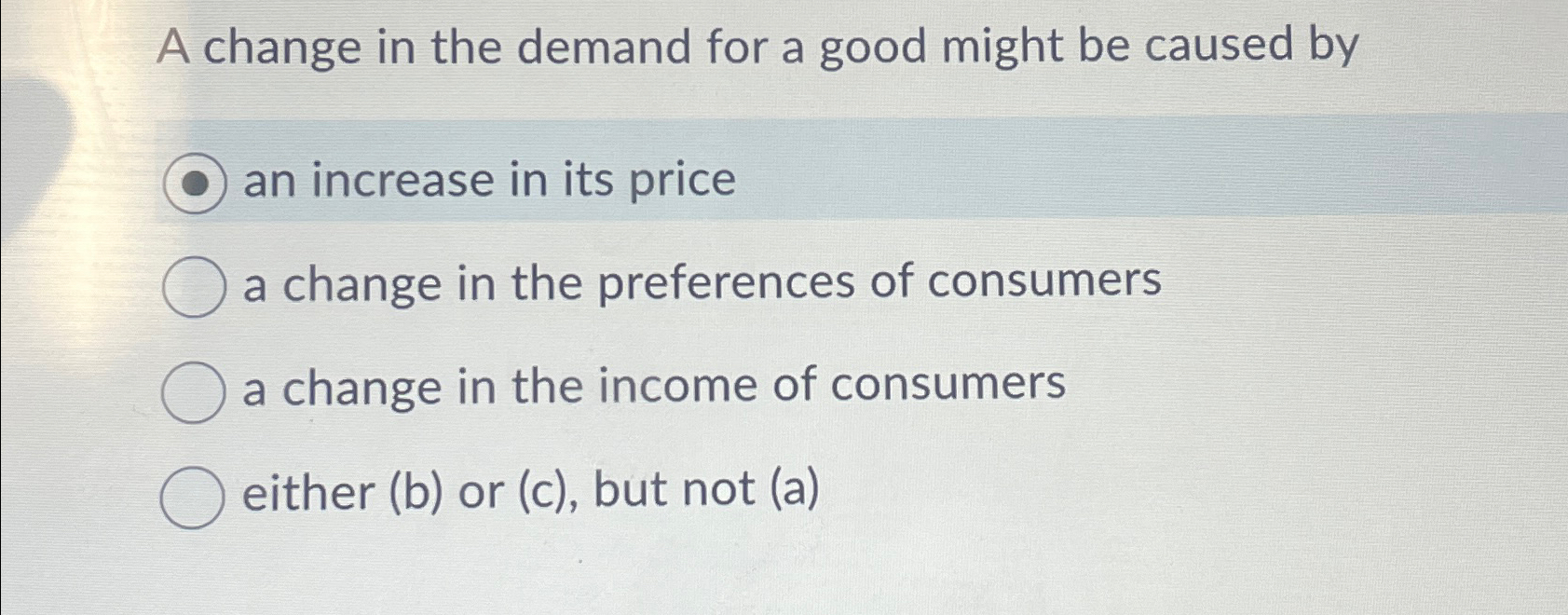 Solved A change in the demand for a good might be caused | Chegg.com