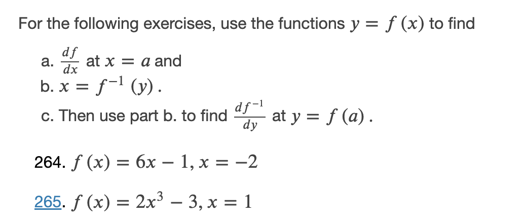 Solved For the following exercises, use the functions y=f(x) | Chegg.com
