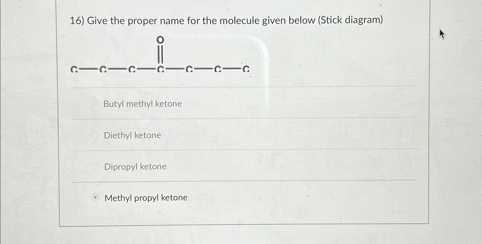 Solved Give the proper name for the molecule given below | Chegg.com