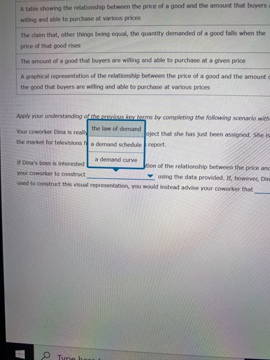 Solved 1. Demand: Basic concepts Complete the following | Chegg.com