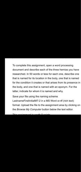 To complete this assignment, open a word processing | Chegg.com