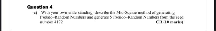 Solved Question 4 a) With your own understanding, describe | Chegg.com