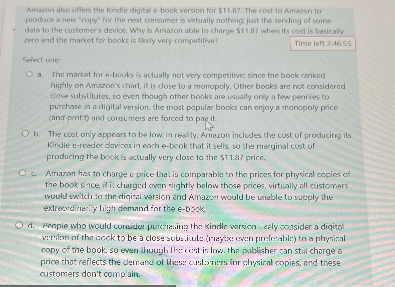 Solved Amazon also offers the Kindle digital e-book version | Chegg.com