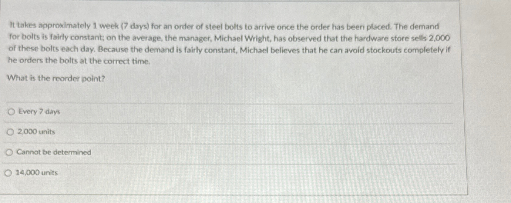 Solved It takes approximately 1 ﻿week ( 7 ﻿days) ﻿for an | Chegg.com