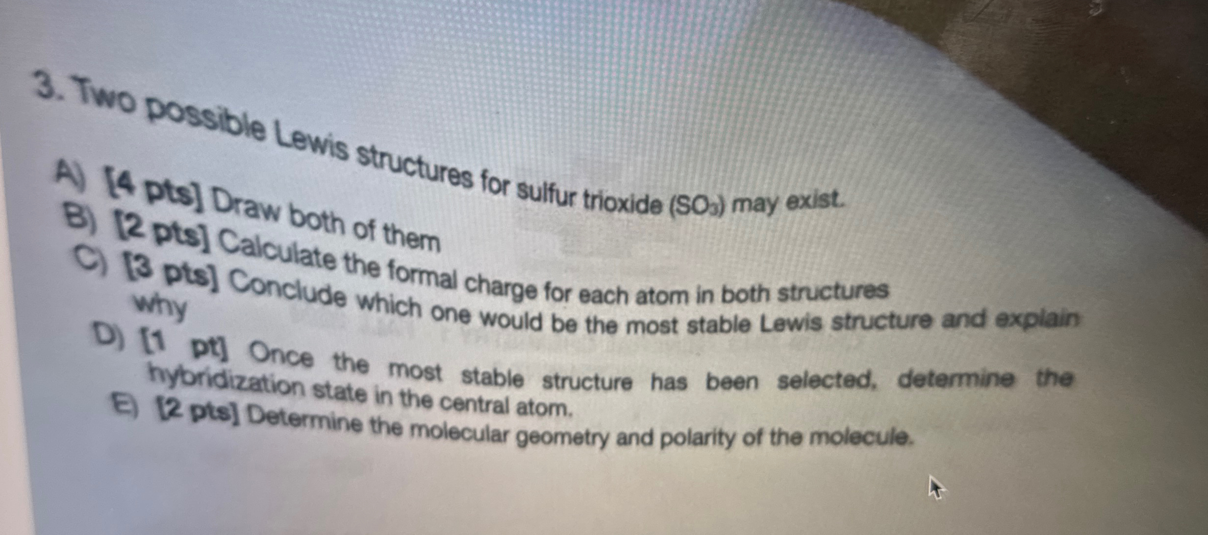 Solved Two possible Lewis structures for sulfur trioxide | Chegg.com