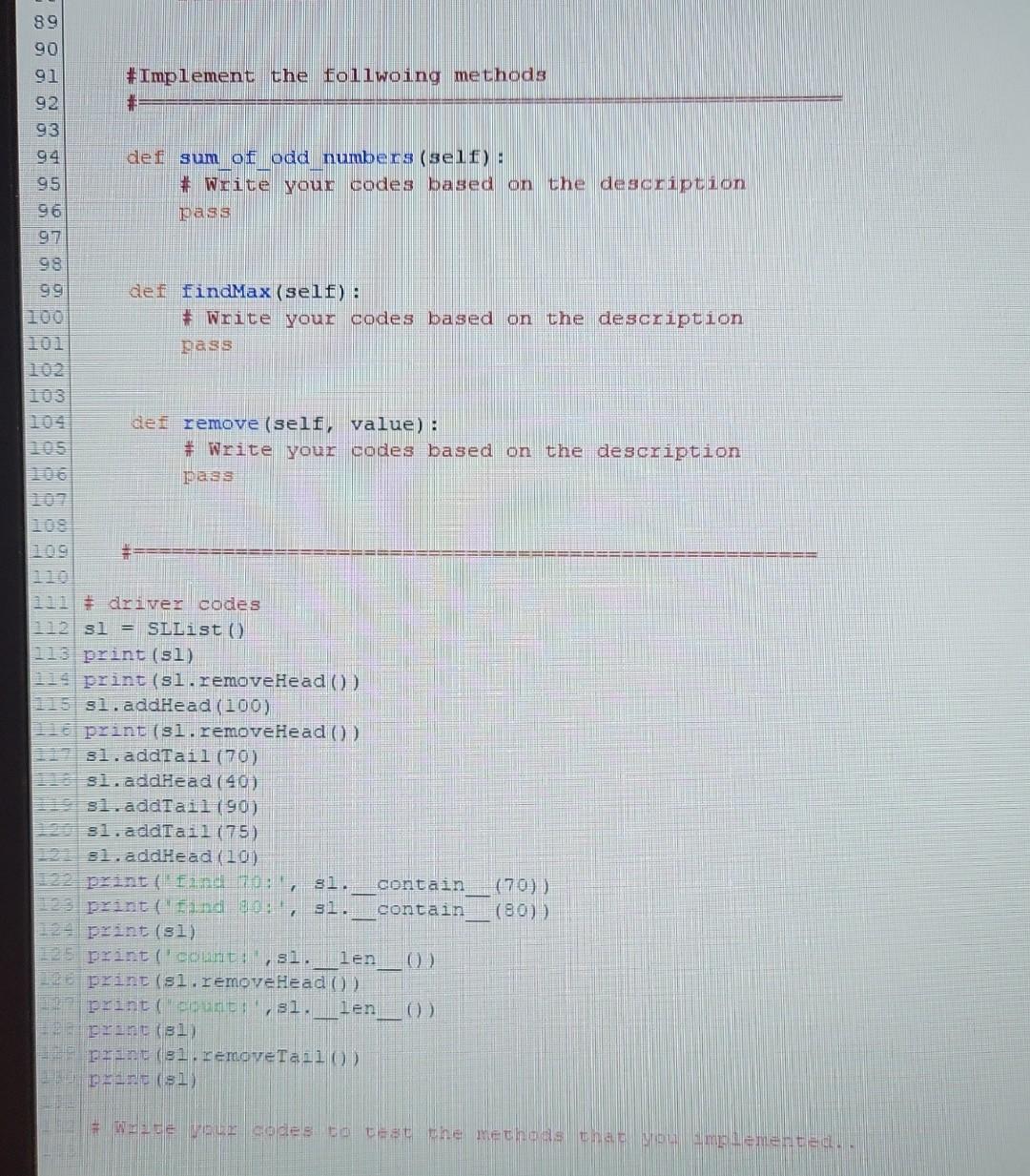 Solved In this problem, you need to add and implement the | Chegg.com