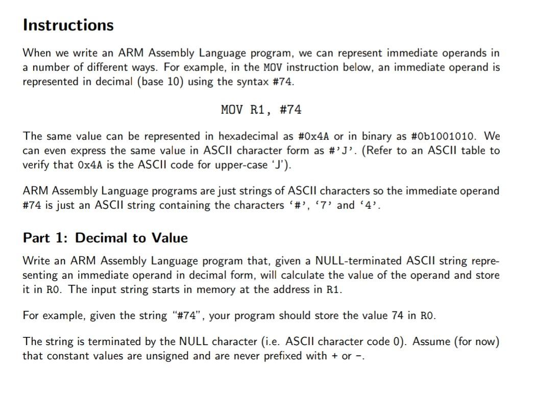 Solved When We Write An Arm Assembly Language Program We 