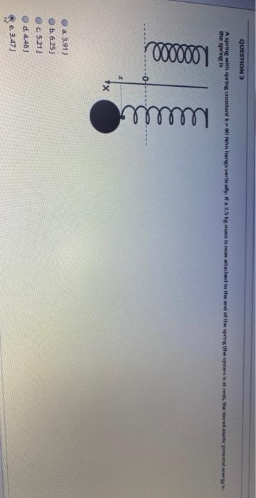 Solved QUESTION A spring with spring constantk - N/m har | Chegg.com