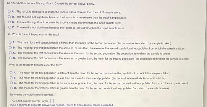 Solved In each of the following studies in the accompanying | Chegg.com