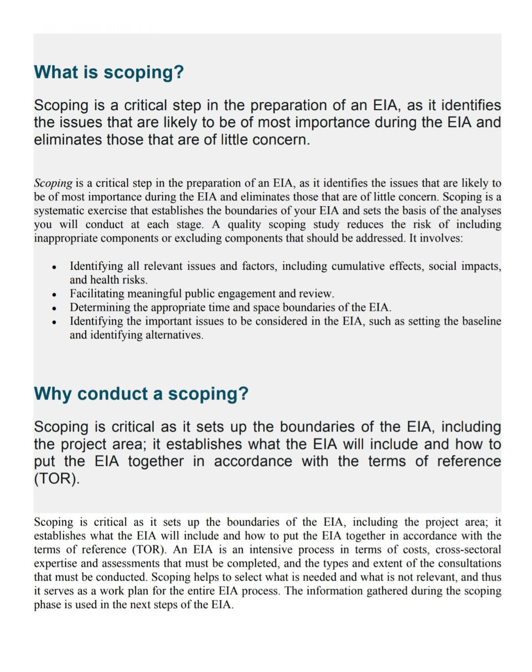 Solved What is scoping? Scoping is a critical step in the | Chegg.com