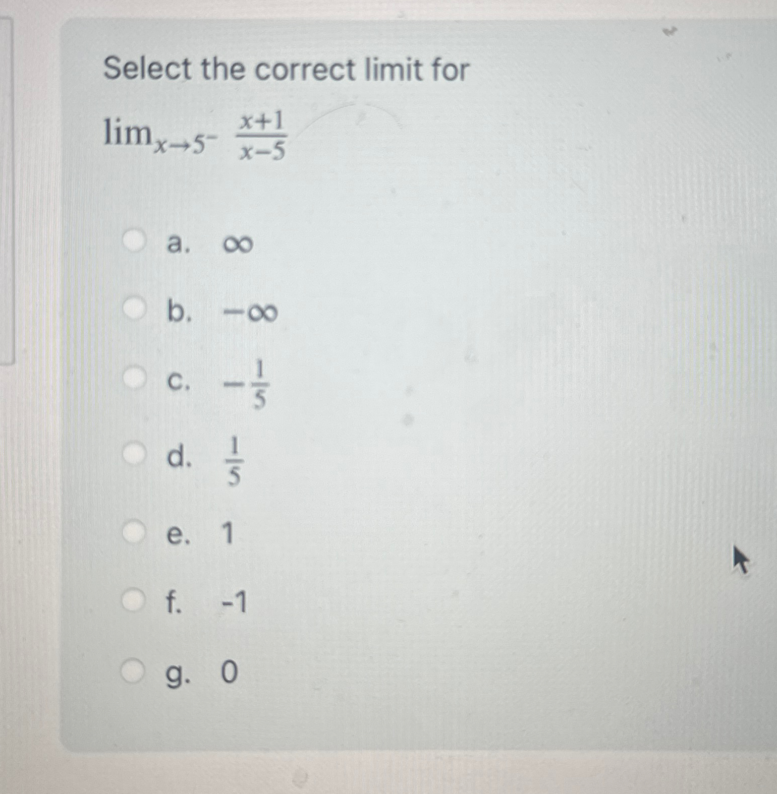 Solved Select the correct limit | Chegg.com